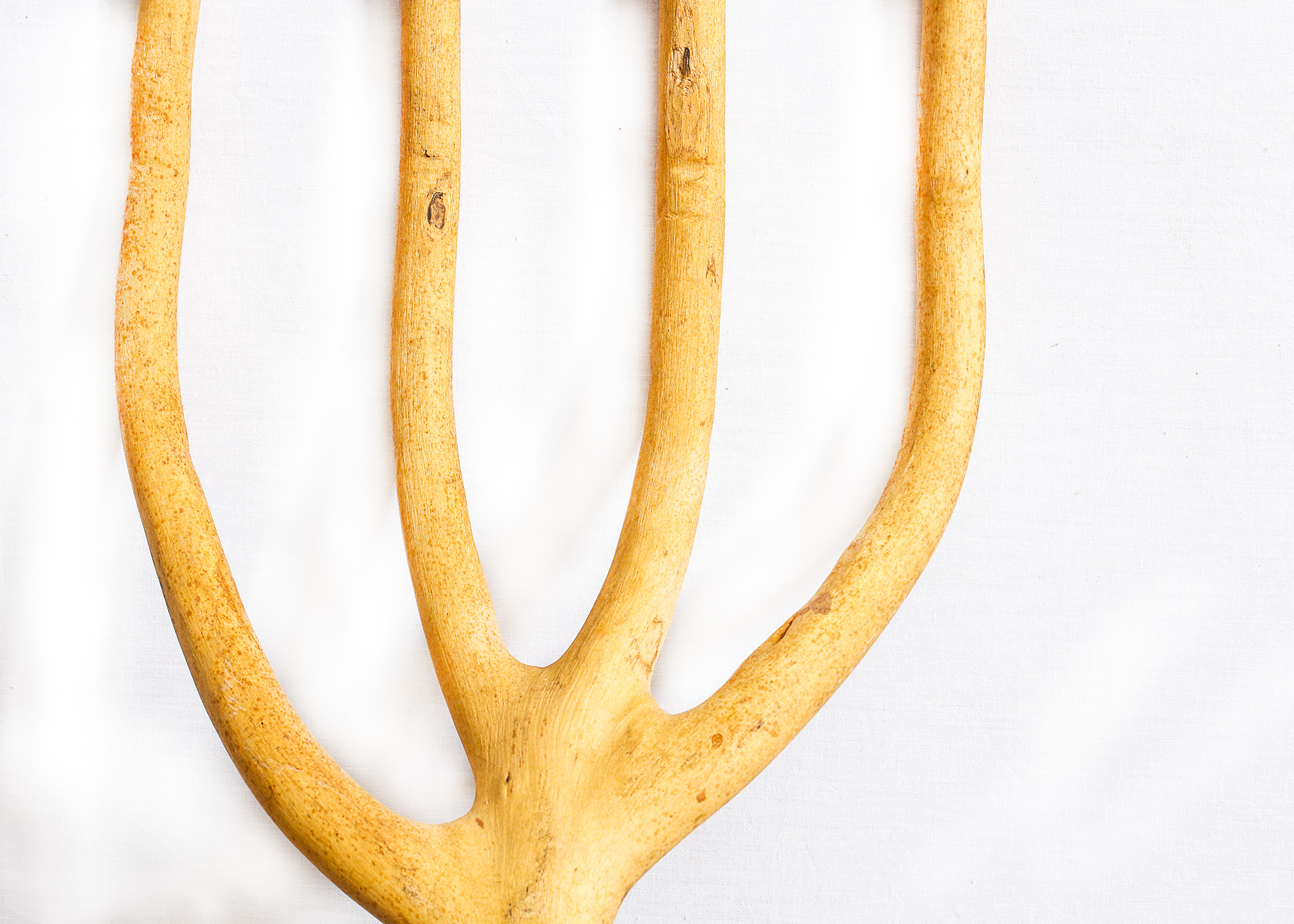 Antique Pine Wood Straw Fork | EBTH