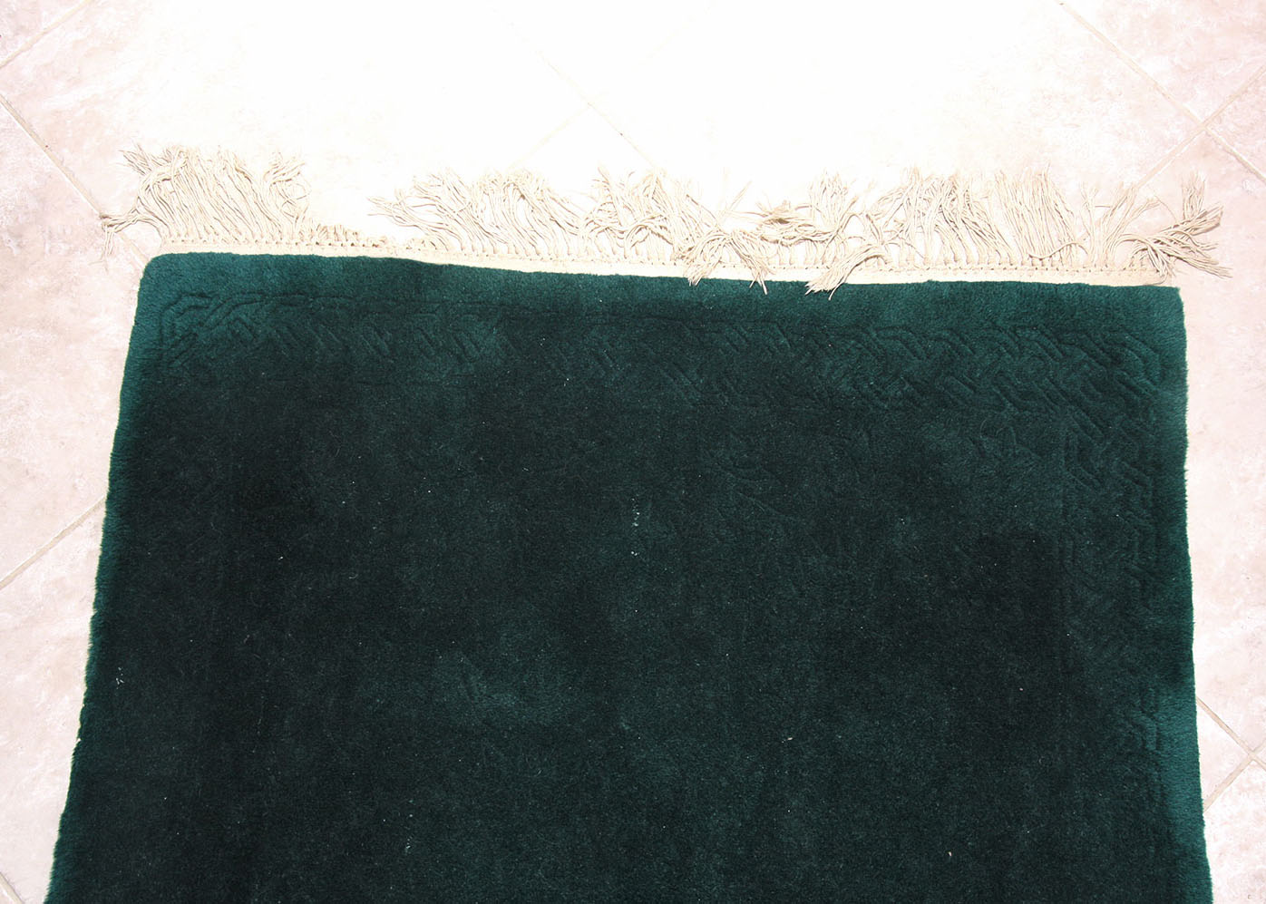 Handmade Hunter Green Rug | EBTH