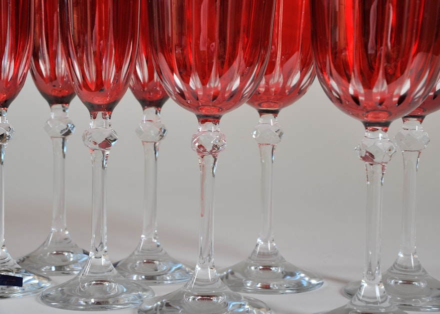 Collection Of Gioielli Da Tavola Ruby Crystal Glasses Ebth