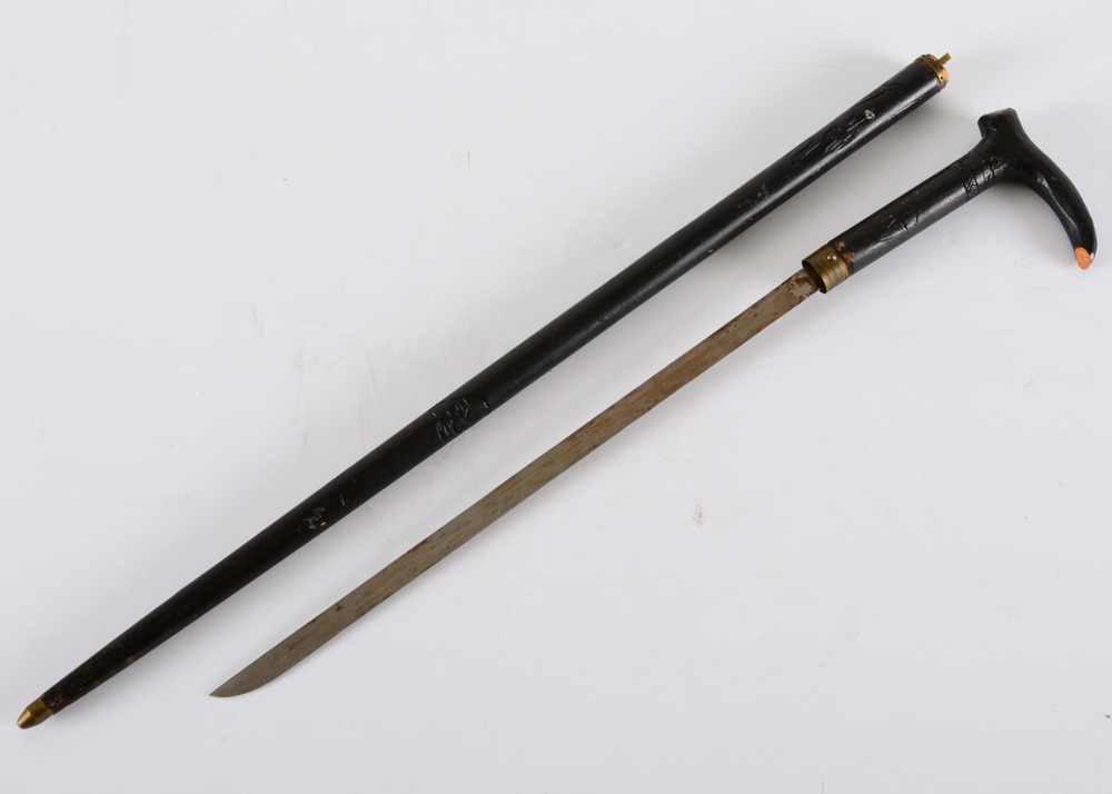 Vintage Ebonized Exotic Wood Sword Cane | EBTH