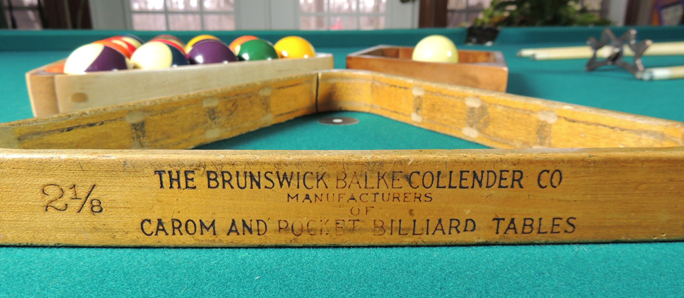 Antique Oak Brunswick Snooker Billiards Table and Accessories | EBTH