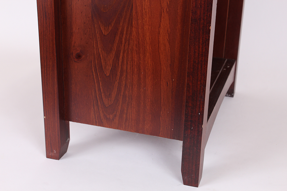 Cherry Stained Side Shelf Table | EBTH
