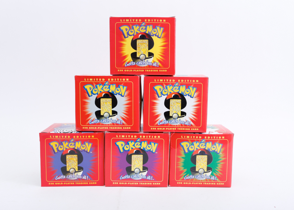 Pokemon 23k Gold-Plated Trading Cards in Original Boxes | EBTH