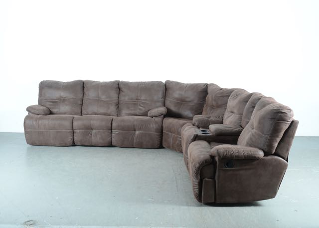 Brown Microsuede Sectional Sofa | EBTH