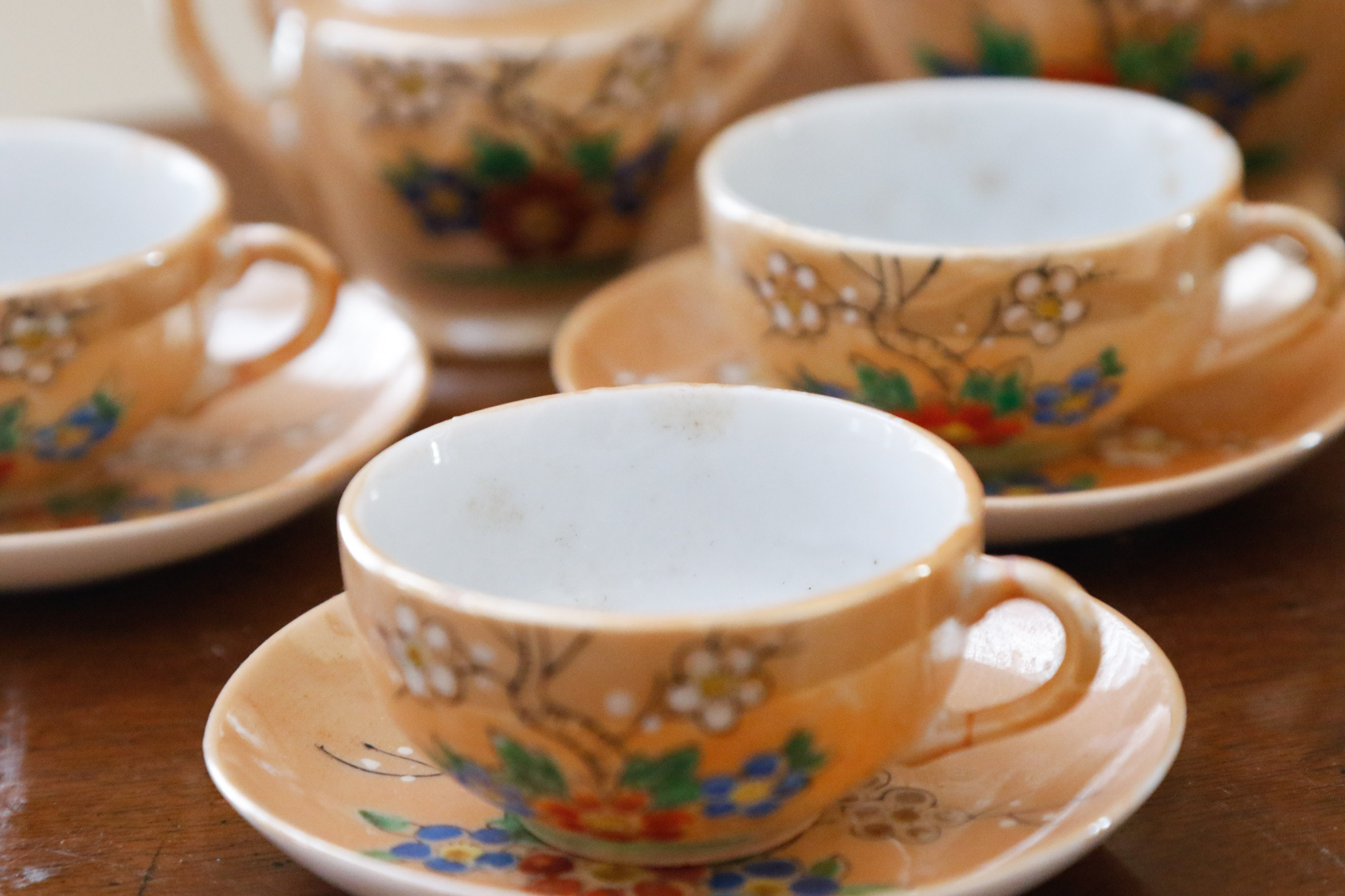 Occupied Japan Peach Lusterware Child's Tea Set | EBTH