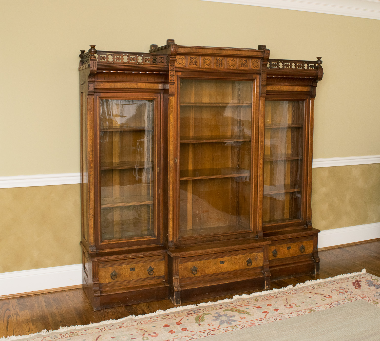 Antique Walnut Victorian Bookcase | EBTH