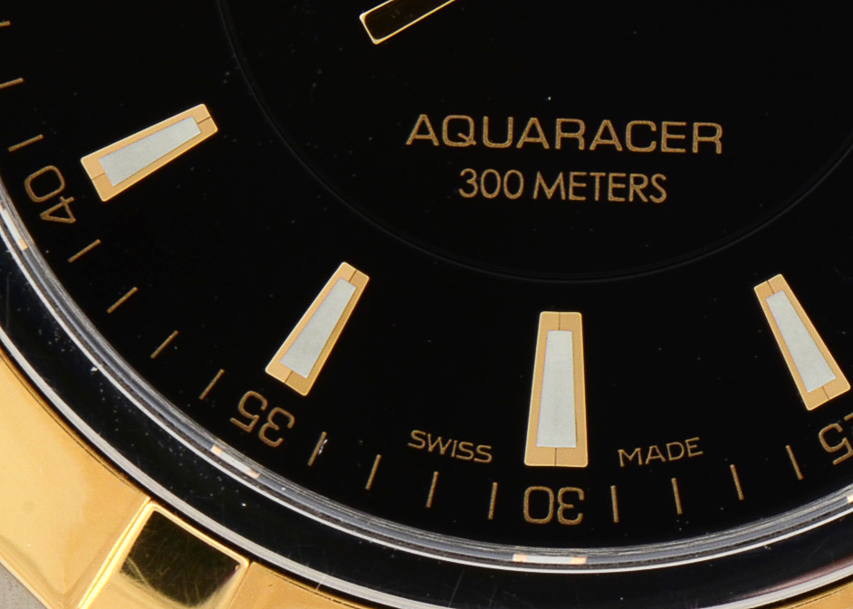 Men's Tag Heuer Aquaracer Two Tone Steel Quartz Black Dial Watch | EBTH