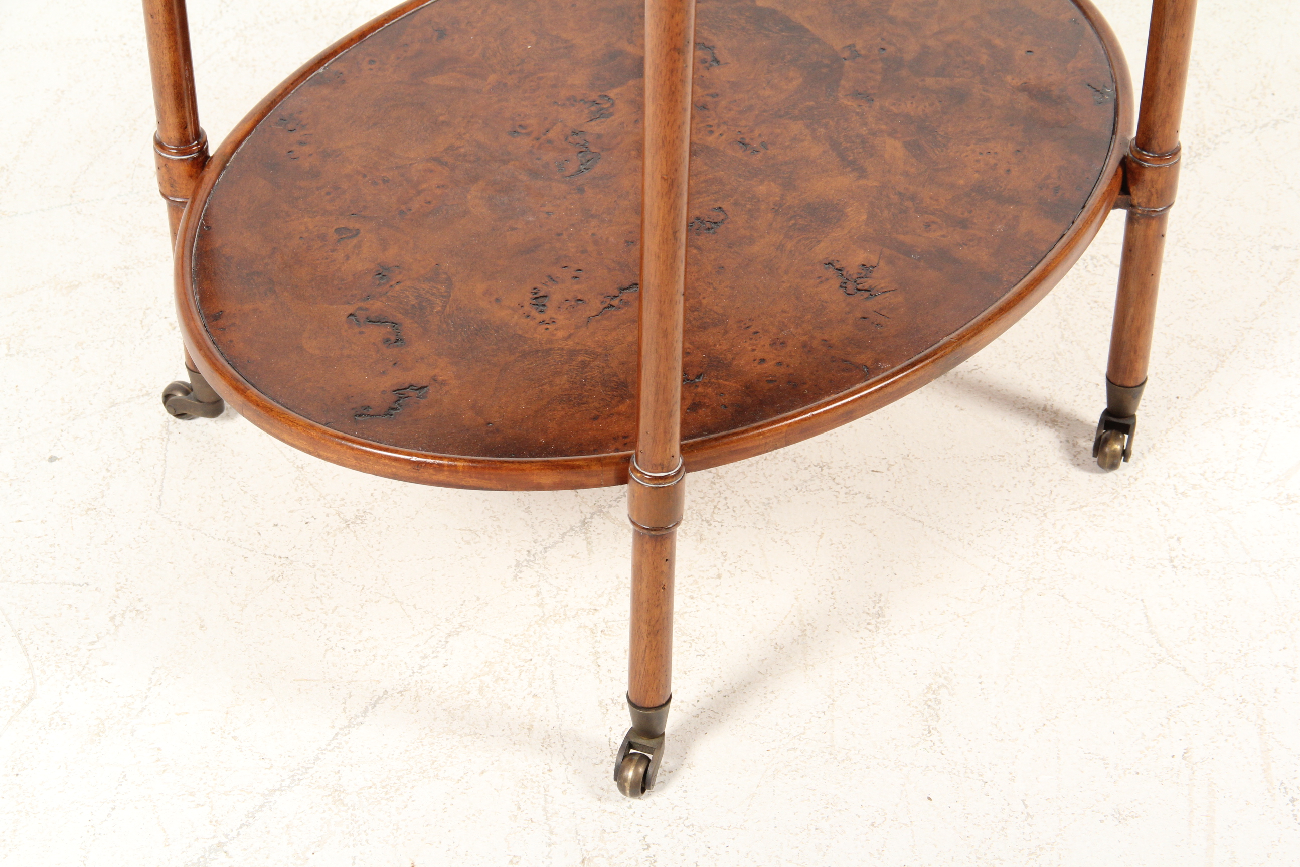 Oval Burl Wood Veneer Side Table | EBTH