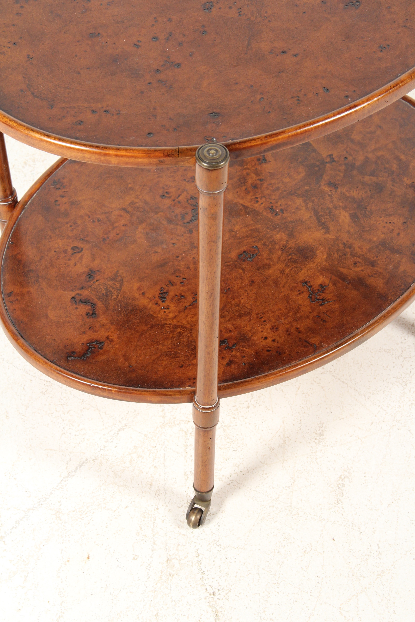 Oval Burl Wood Veneer Side Table | EBTH