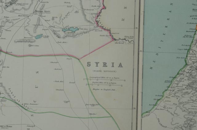 1860 Map of Syria and the Levant | EBTH