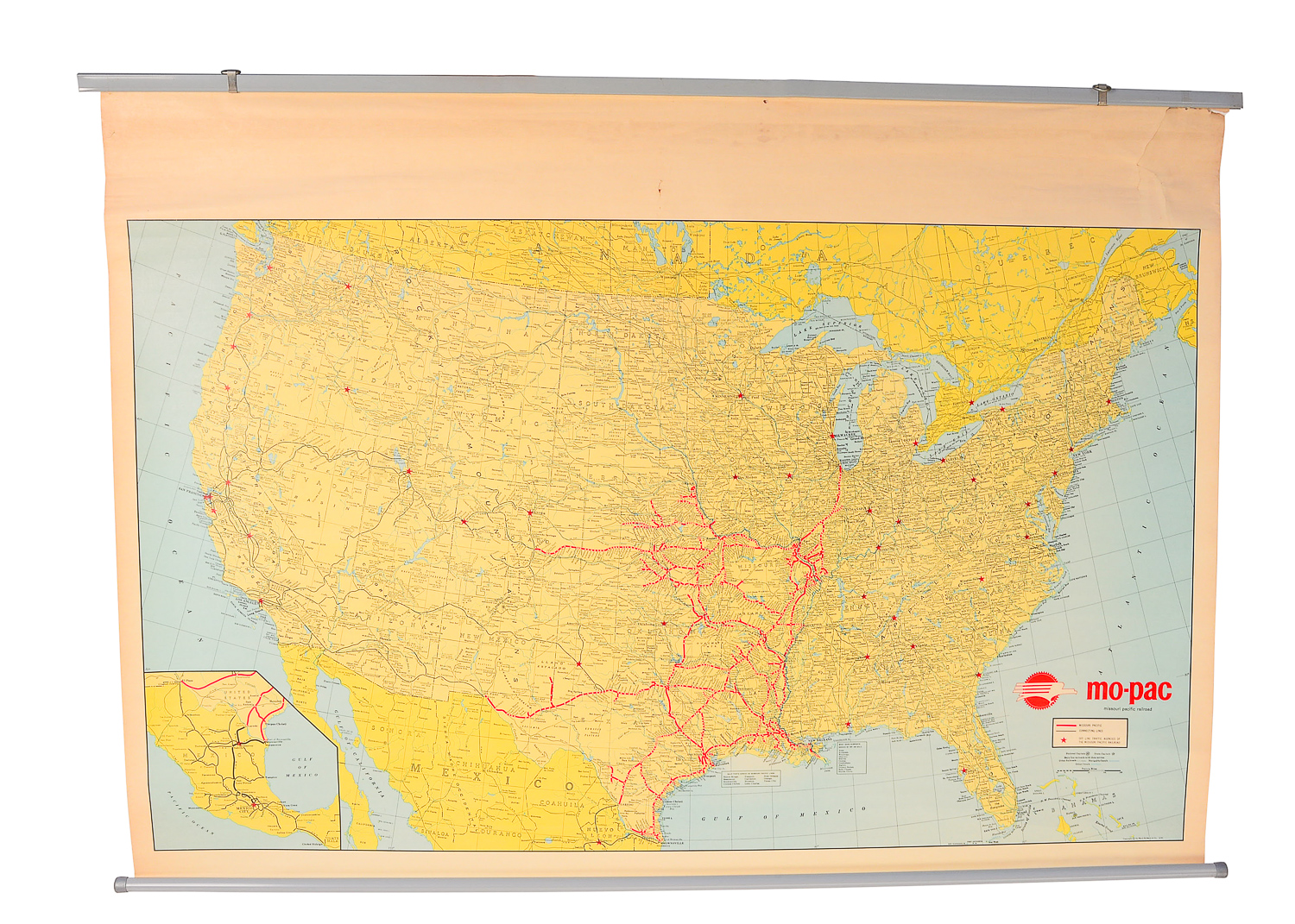 1977 Missouri Pacific Railroad Map | EBTH