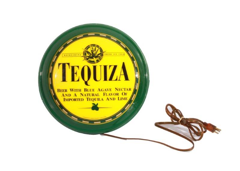 Lighted Tequiza Beer Round Advertising Sign | EBTH
