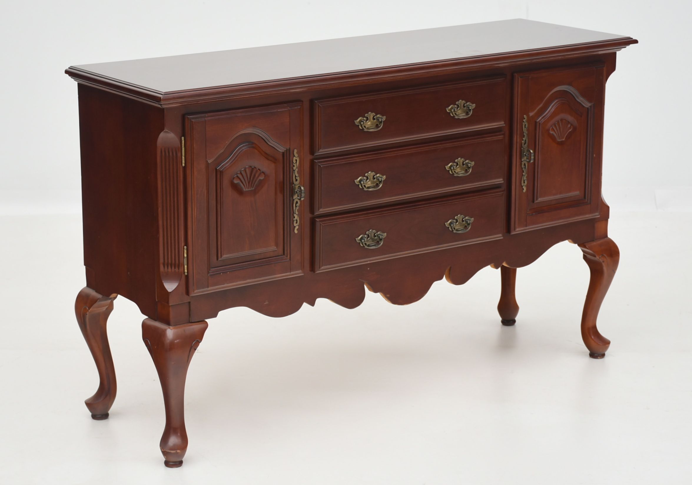Queen Anne Style Cherry Sideboard | EBTH