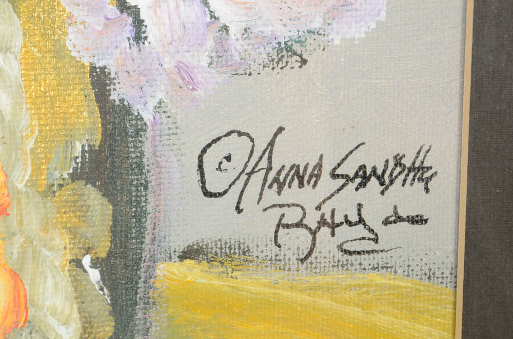 Trio of Acrylic Floral Paintings by Anna Sandhu Ray | EBTH