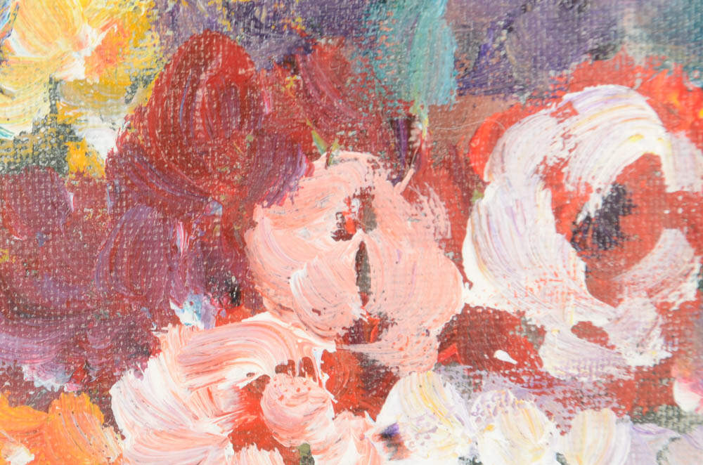 Trio of Acrylic Floral Paintings by Anna Sandhu Ray | EBTH