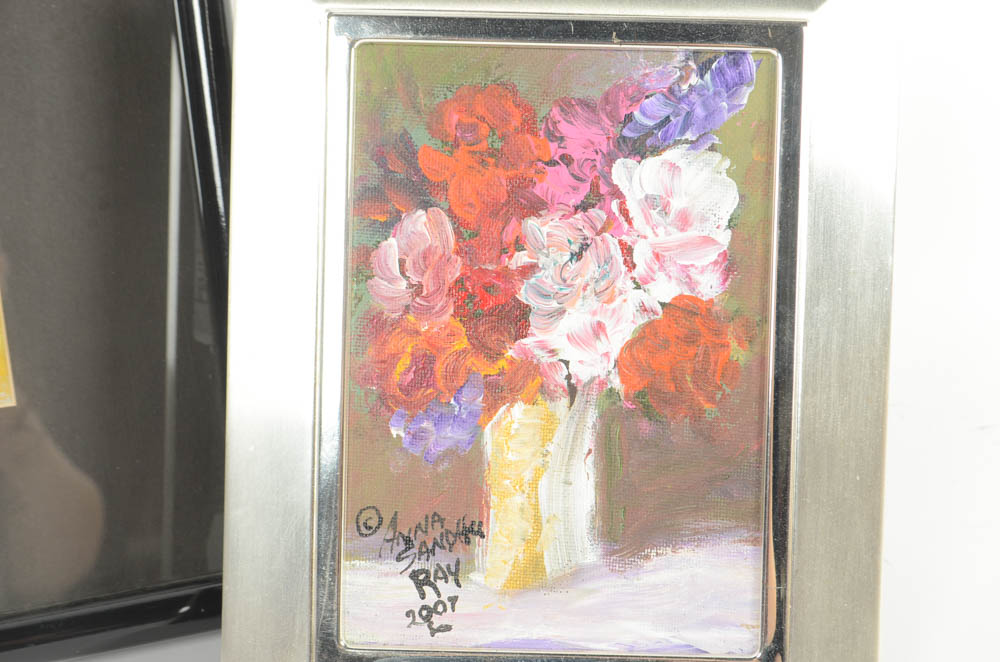 Trio of Acrylic Floral Paintings by Anna Sandhu Ray | EBTH