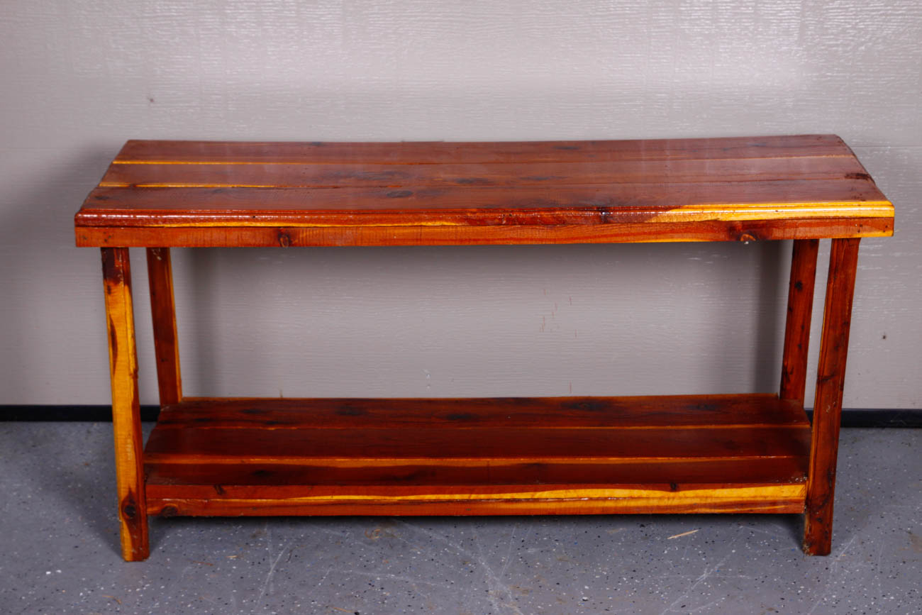 Rustic Hand Crafted Cedar Sofa Table | EBTH