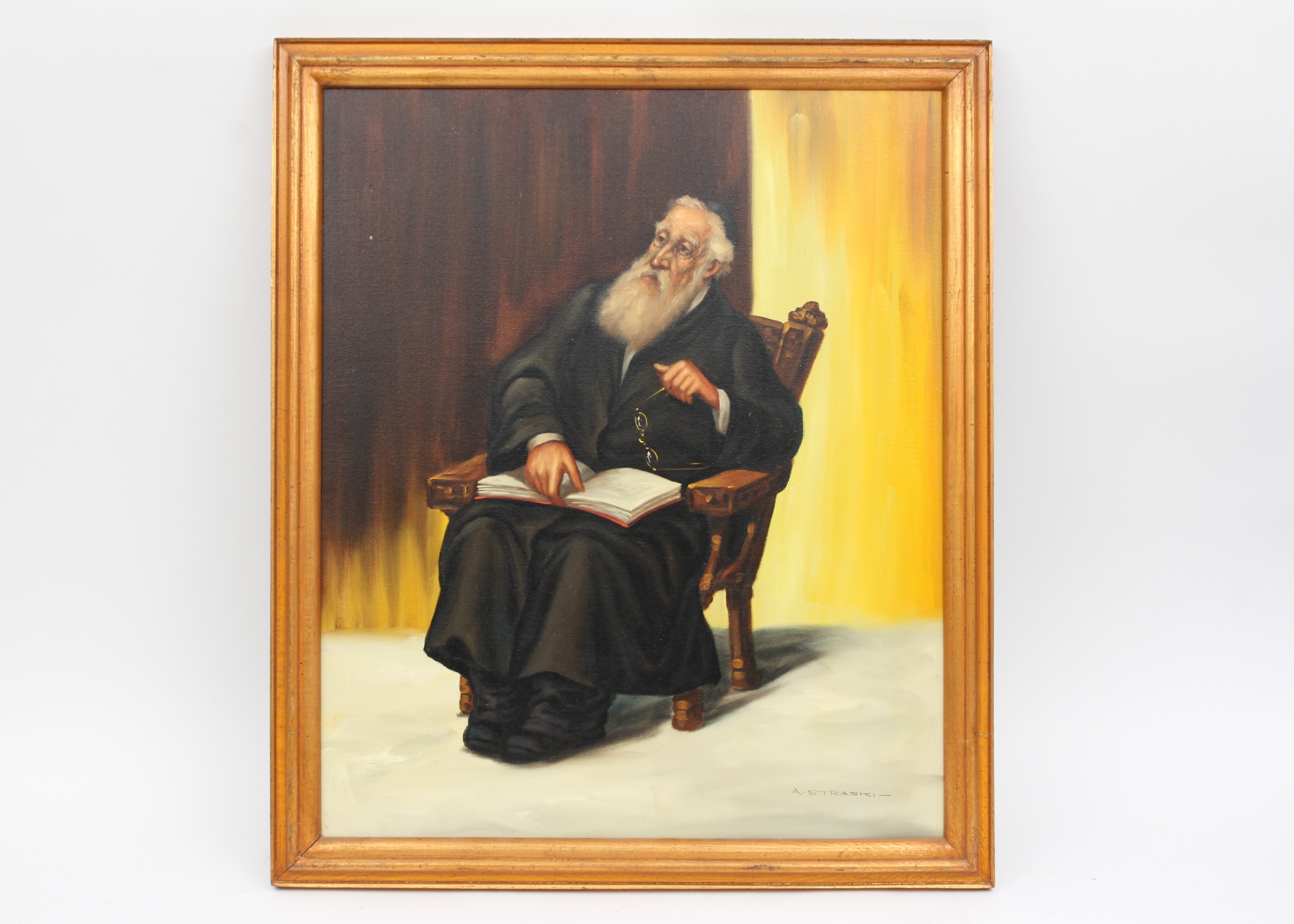 Signed Rabbi Oil Painting by A. Straski | EBTH