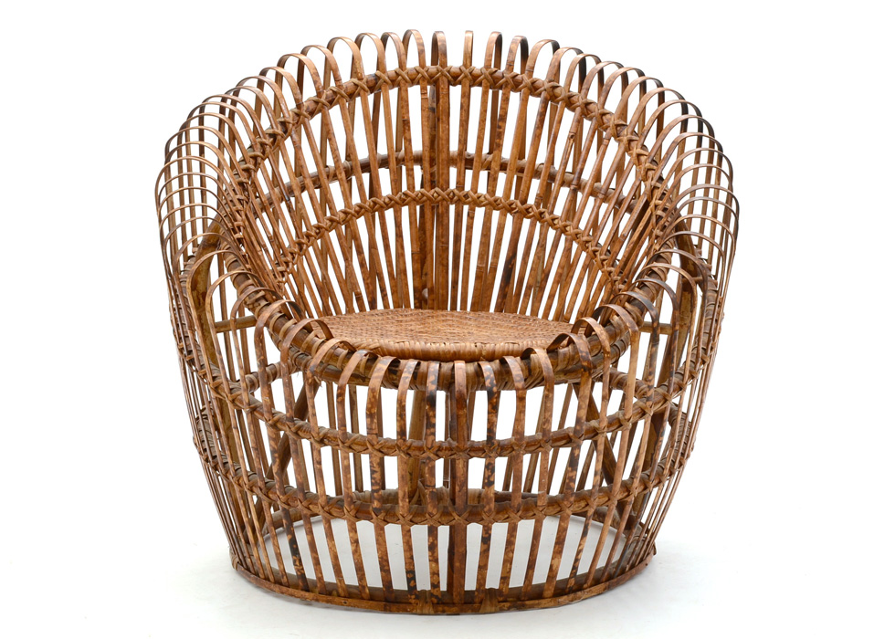Modernist Wicker and Rattan Chair | EBTH