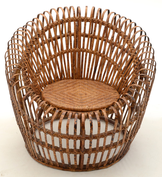 Modernist Wicker and Rattan Chair | EBTH