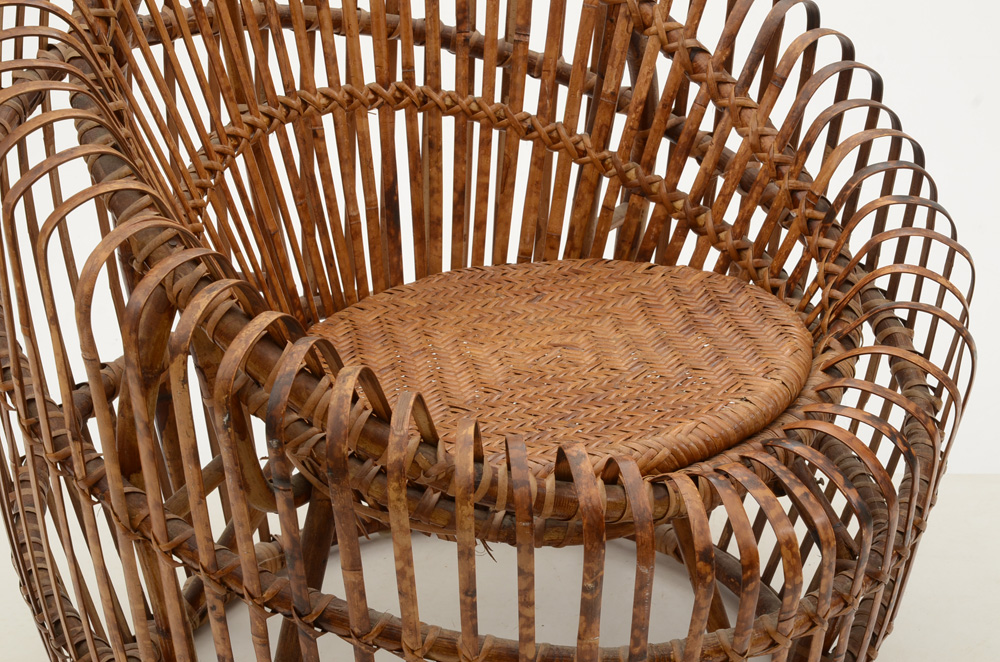Modernist Wicker and Rattan Chair | EBTH
