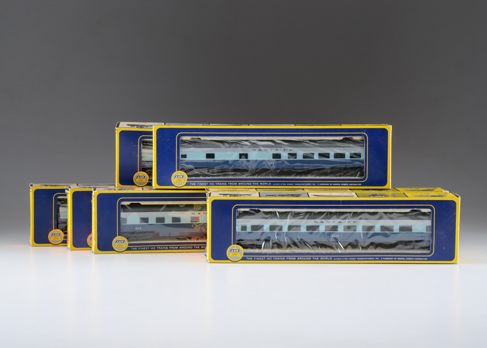 Collection of Seven AHM Blue Goose Santa Fe HO Trains | EBTH