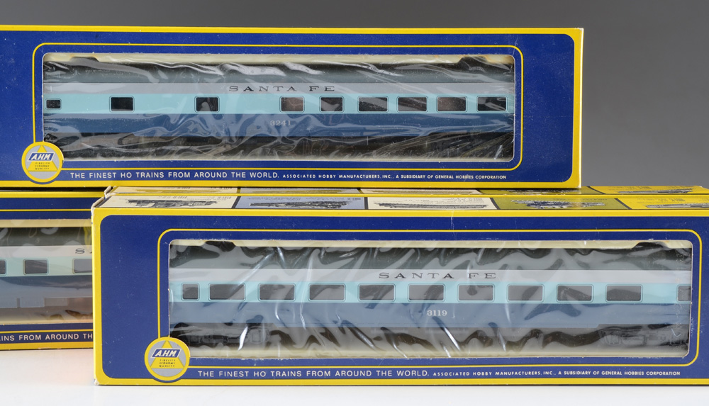 Collection of Seven AHM Blue Goose Santa Fe HO Trains | EBTH