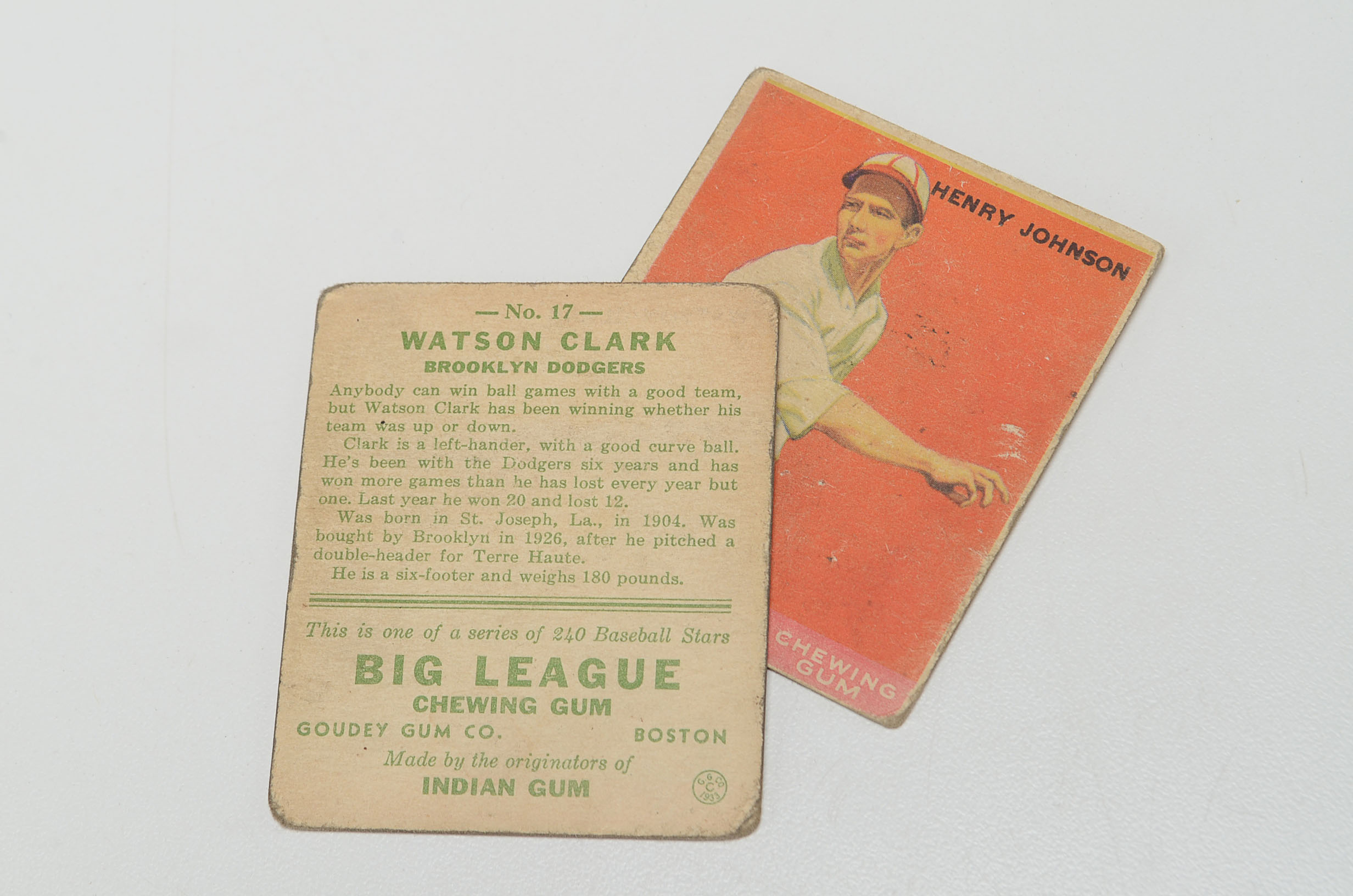 Eight 1933 Goudey Gum Baseball Cards | EBTH