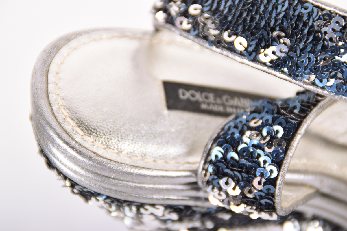Dolce & Gabbana Women's Sequin Leather Wedges | EBTH