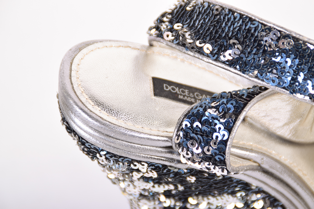 Dolce & Gabbana Women's Sequin Leather Wedges | EBTH