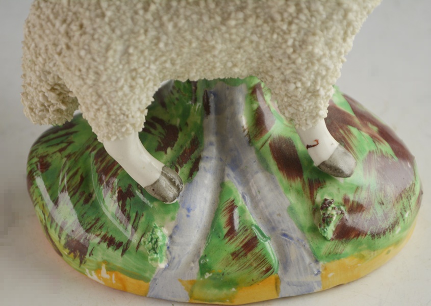 Pair of William Kent Old Staffordshire-Ware Pottery Sheep Spill Vases ...