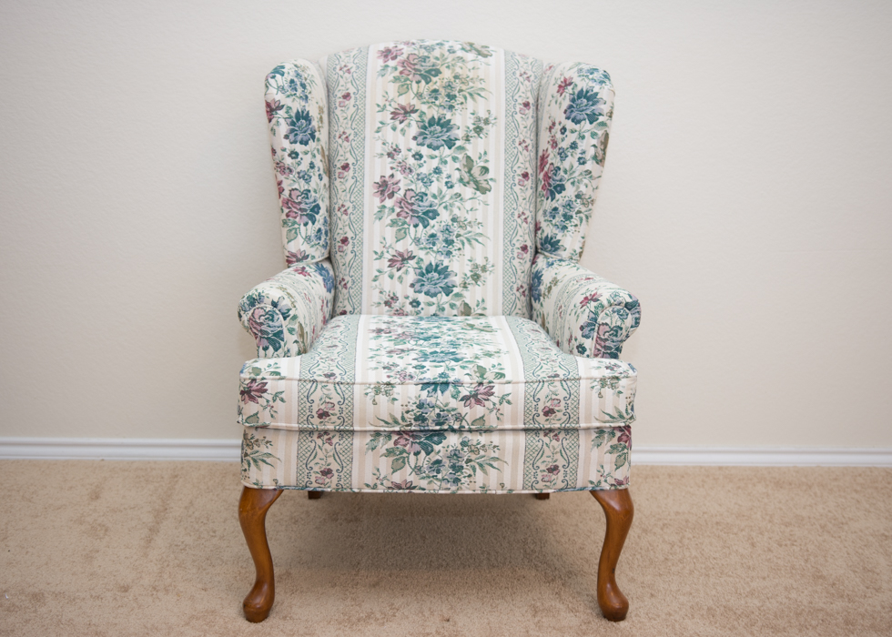 Floral Print Wingback Chair | EBTH