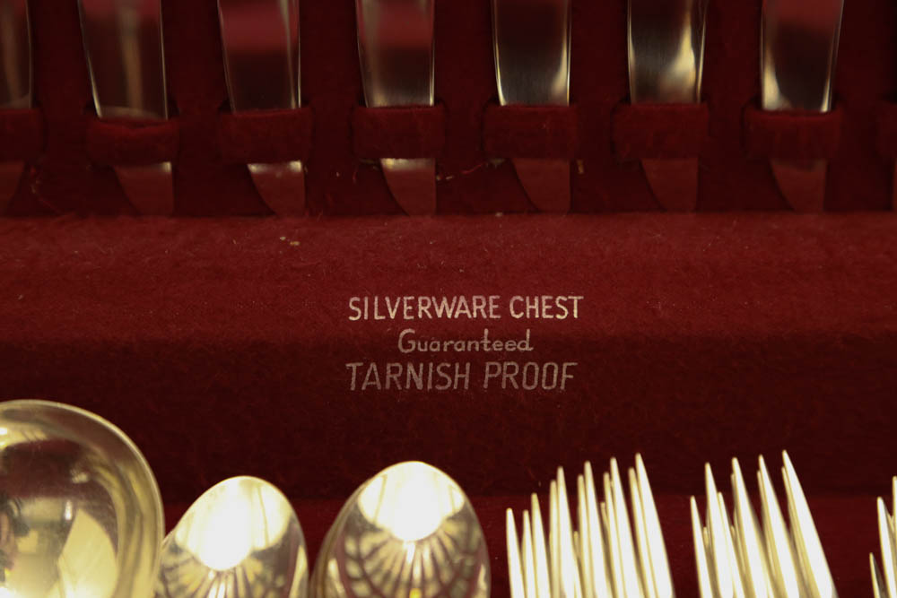 Heirloom Sterling Silver Flatware Set in "Damask Rose" Pattern | EBTH