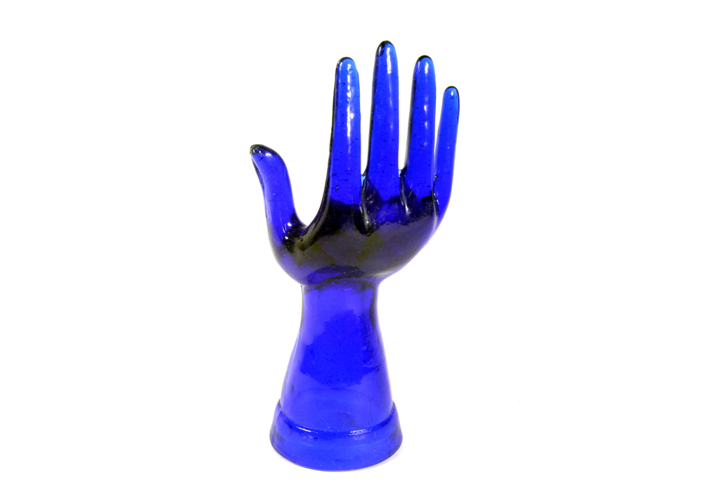 Vintage Blue Glass Hand | EBTH