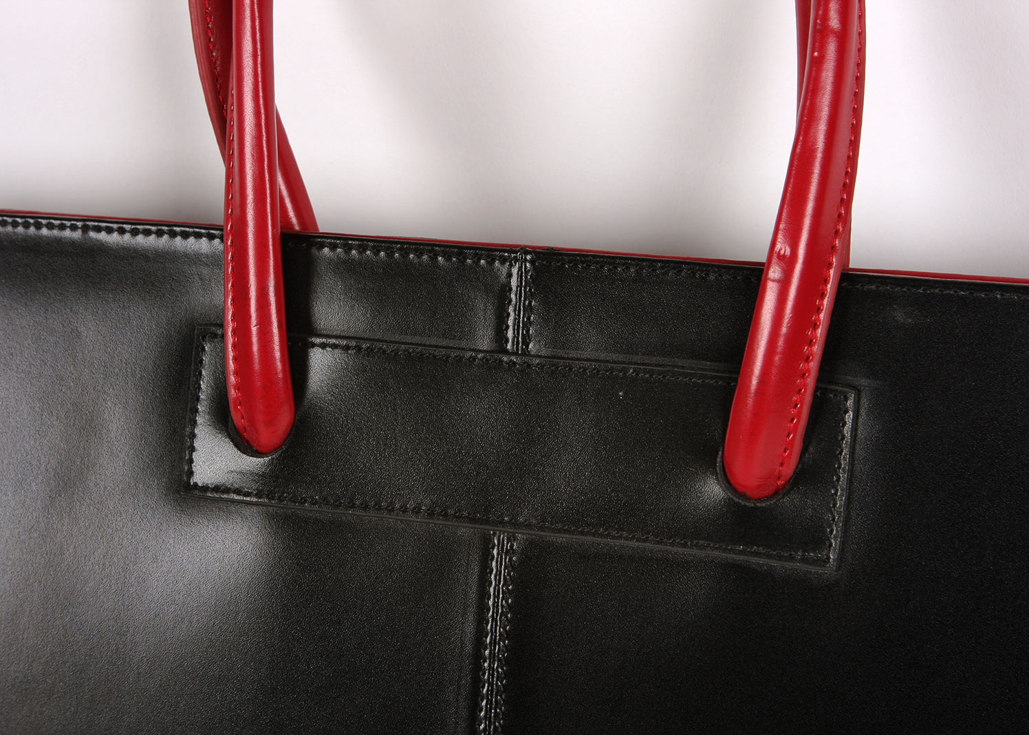 Black and Red Leather Work Bag | EBTH