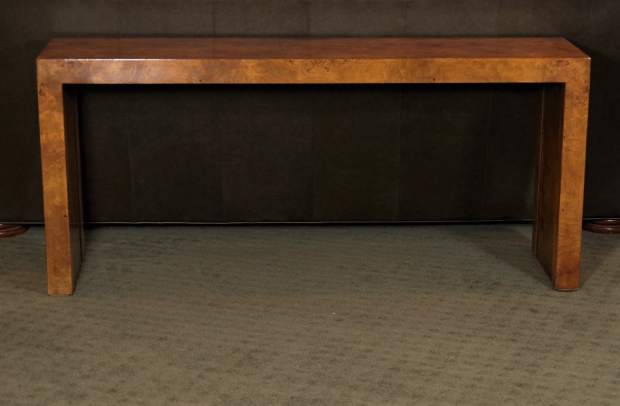 Contemporary Burled Wood Console Table | EBTH