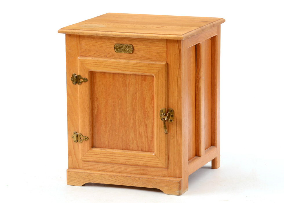 Oak Ice Box End Table | EBTH