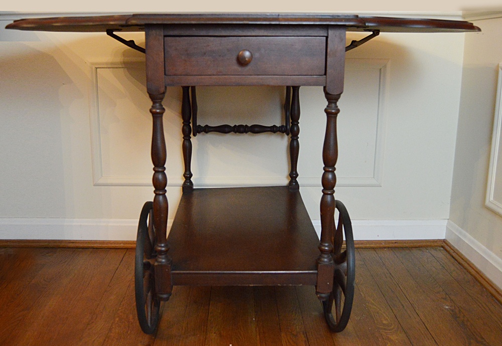 Vintage Colonial Style Mahogany Tea Cart | EBTH