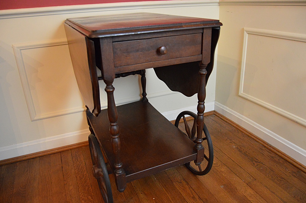 Vintage Colonial Style Mahogany Tea Cart | EBTH