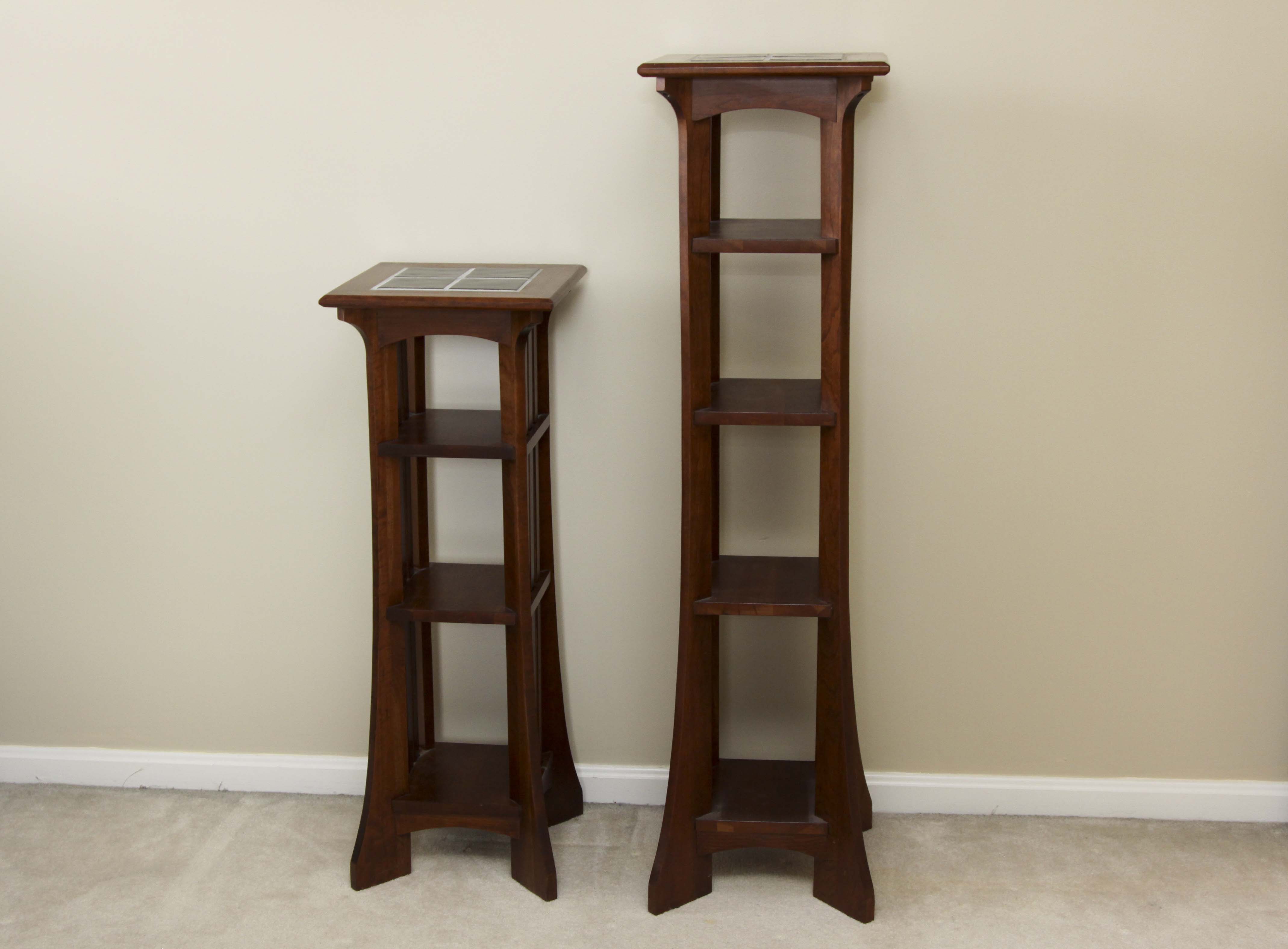 Pair of Mission-Style Wood Plant Stands | EBTH