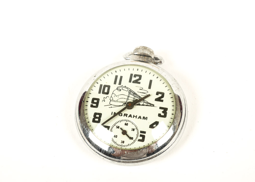 Vintage Ingraham Train Pocket Watch | EBTH
