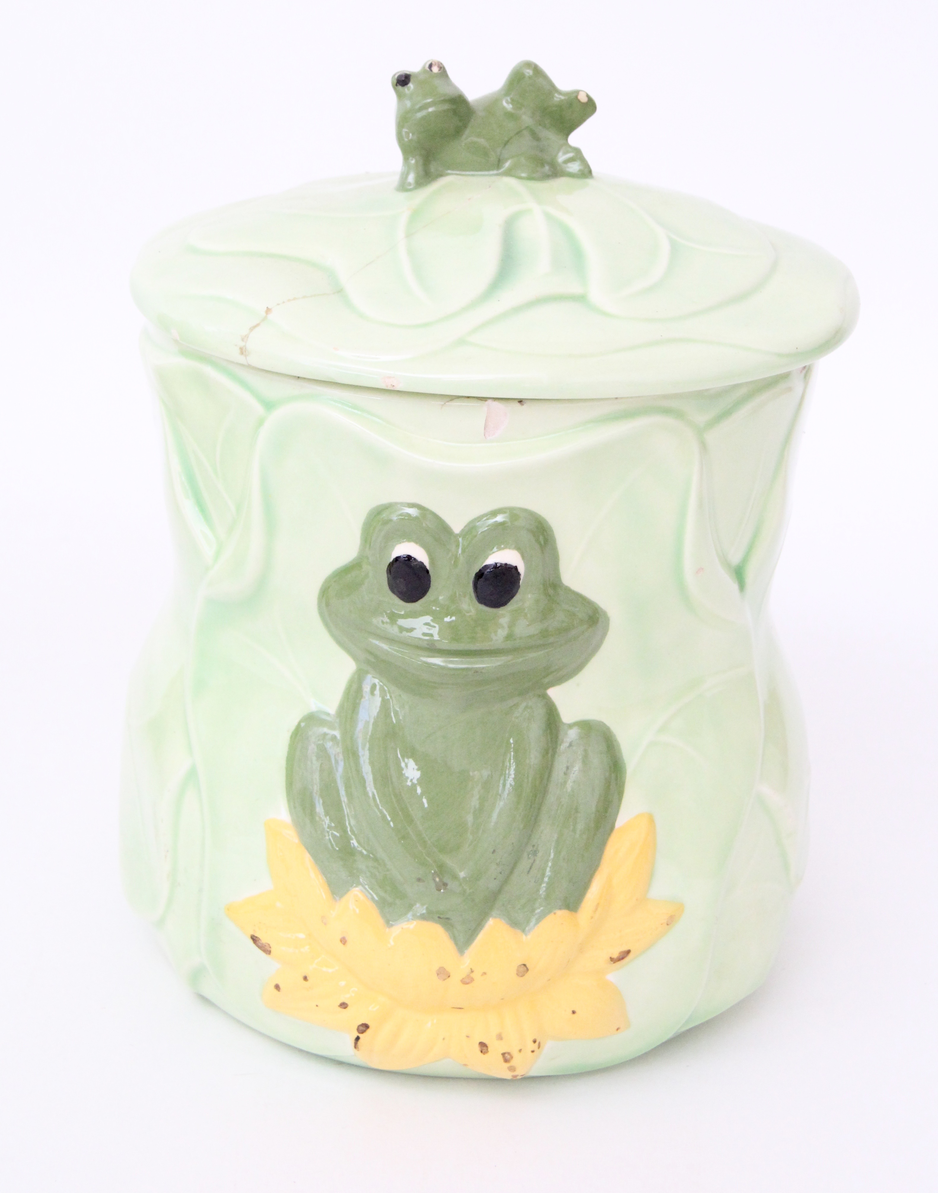 Four Ceramic Frog Theme Containers | EBTH