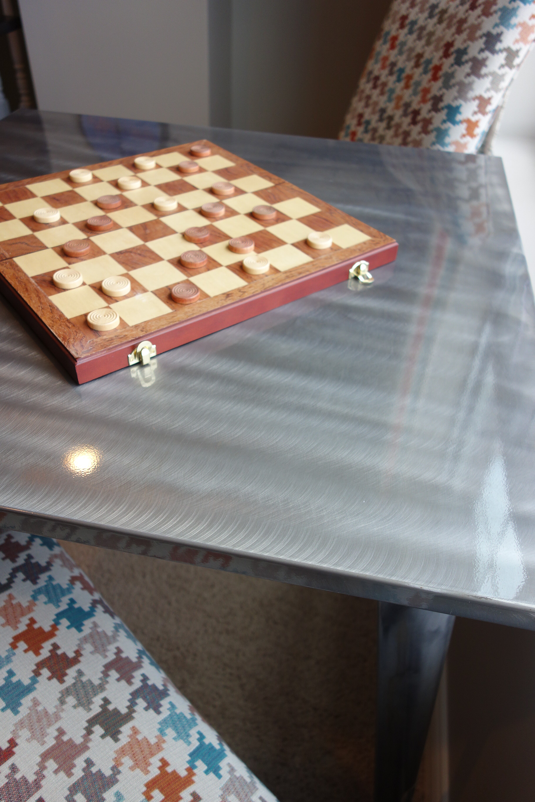 Contemporary Game Table With Two Chairs | EBTH