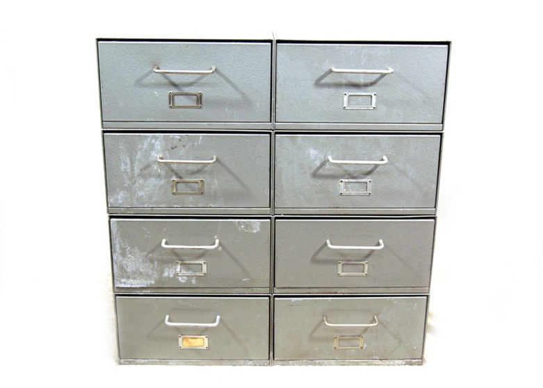 Vintage Industrial Wall Hanging File Drawer | EBTH