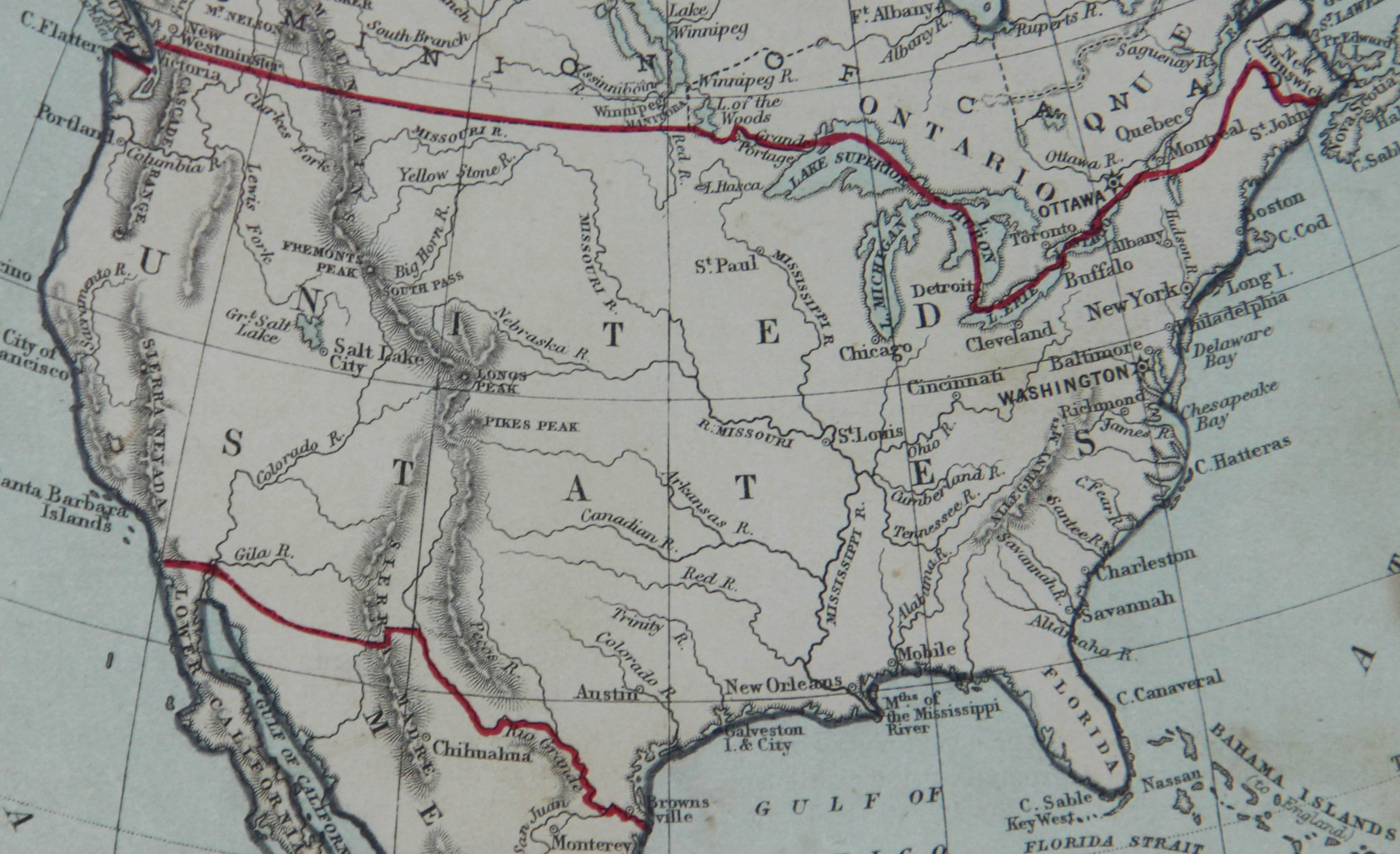 Original Framed 1880 Map of North America | EBTH