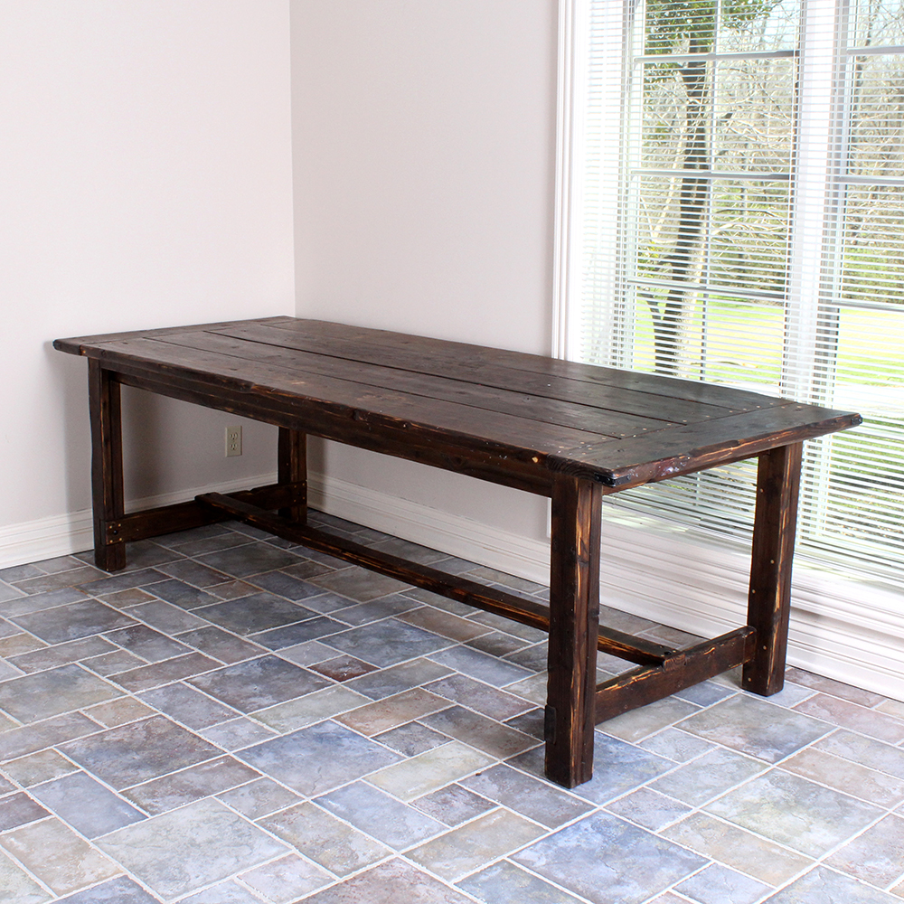 Handmade Tea-Stained Pine Farm Table | EBTH