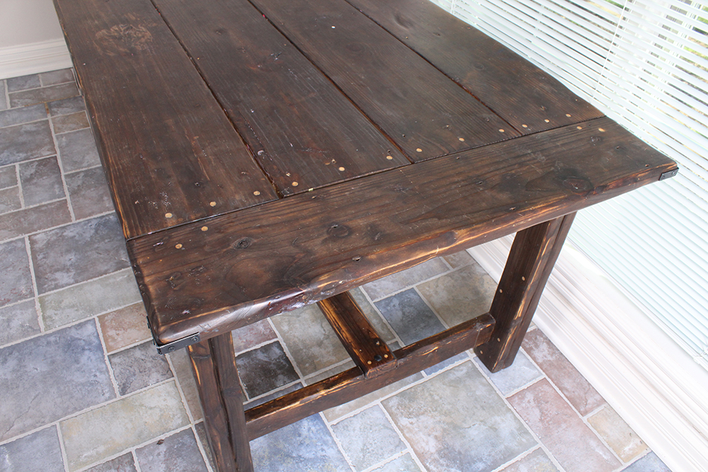 Handmade Tea-Stained Pine Farm Table | EBTH