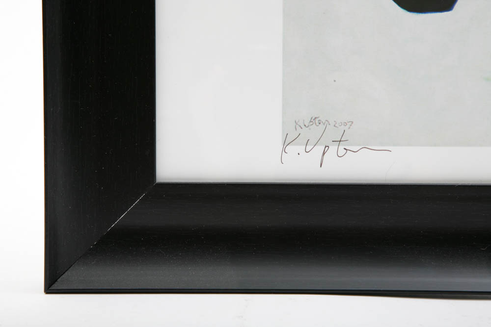 Signed and Framed Katie Upton White Horse Offset Lithograph | EBTH