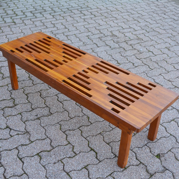 Teak Slat Bench/Coffee Table : EBTH