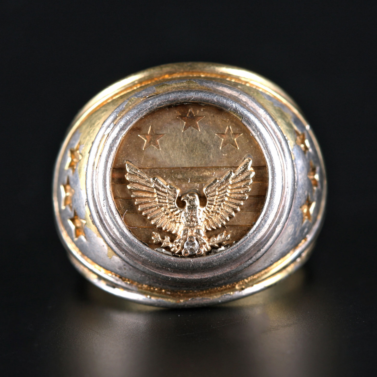 Men's Sterling Silver and 10K Gold Plated Insignia Ring | EBTH